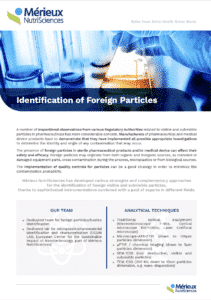 Foreign Particule Analysis - Mérieux NutriSciences